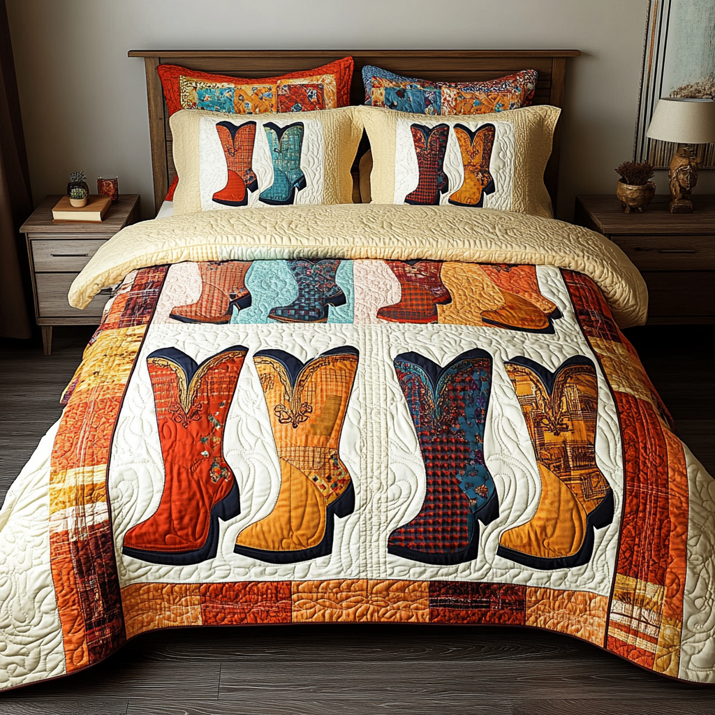 Cowboy Boots DAI280824253 Quilt Bedding Set – Charming Favor
