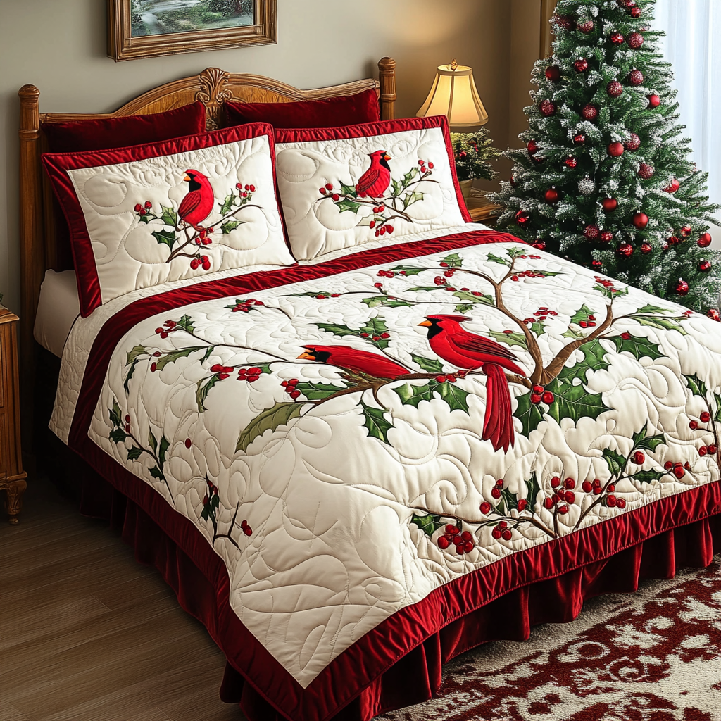 Christmas Cardinal TAI021024231 Quilt Bedding Set – Charming Favor