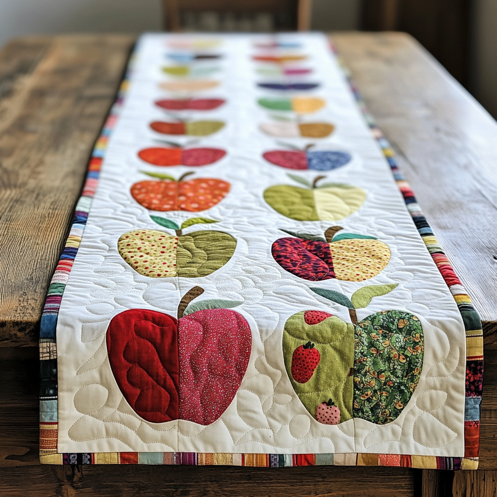 Apple DAI040225514 Quilted Table Runner – Charming Favor