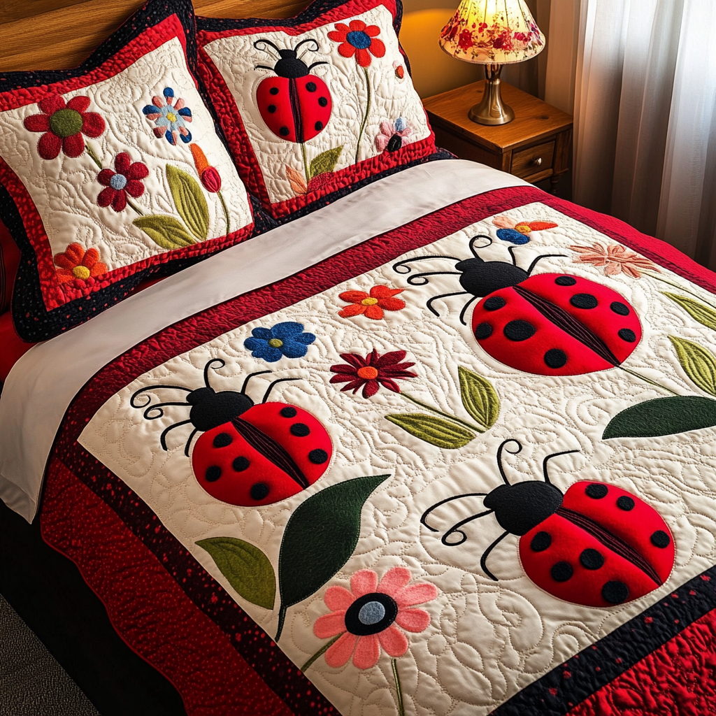 Ladybug DAI090125014 Quilt Bedding Set – Charming Favor