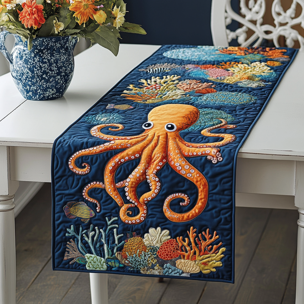 Octopus DAI110225402 Quilted Table Runner – Charming Favor