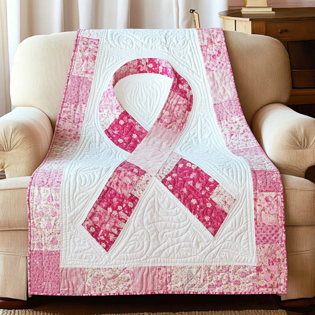 Breast Cancer Ribbon TAI101224194 Quilt Blanket – Charming Favor