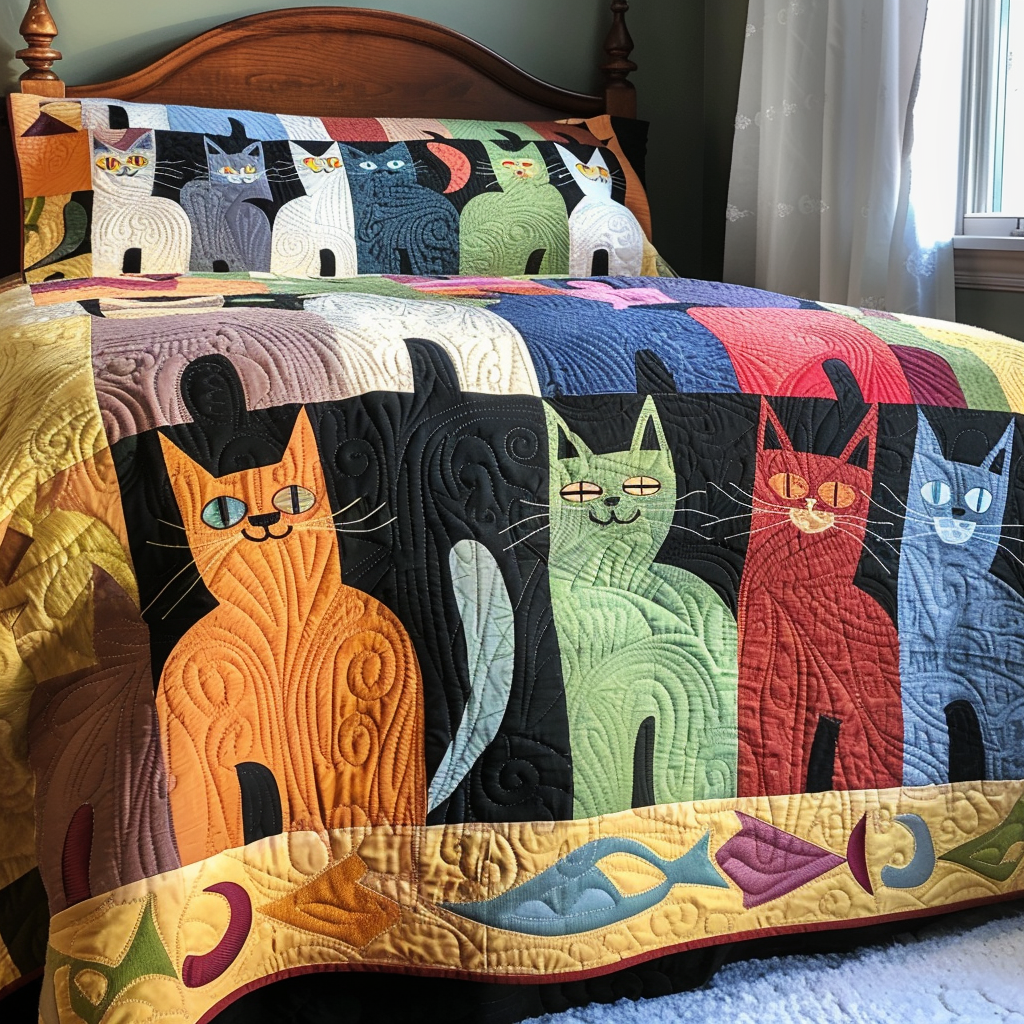 Cats TAI041024547 Quilt Bedding Set – Charming Favor