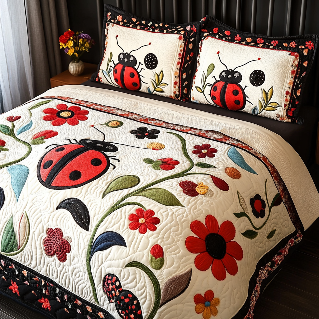 Ladybug DAI090125012 Quilt Bedding Set – Charming Favor