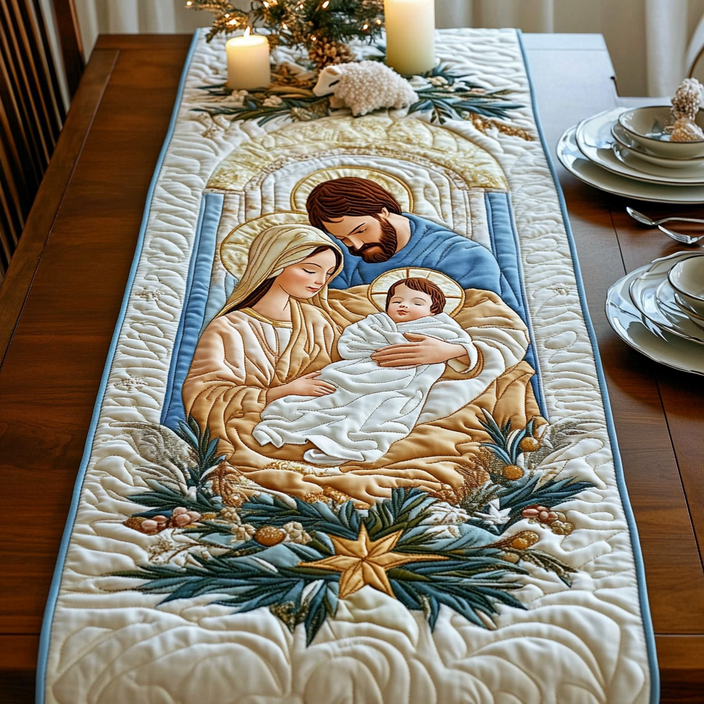 Nativity Scene TAI021024338 Quilted Table Runner – Charming Favor