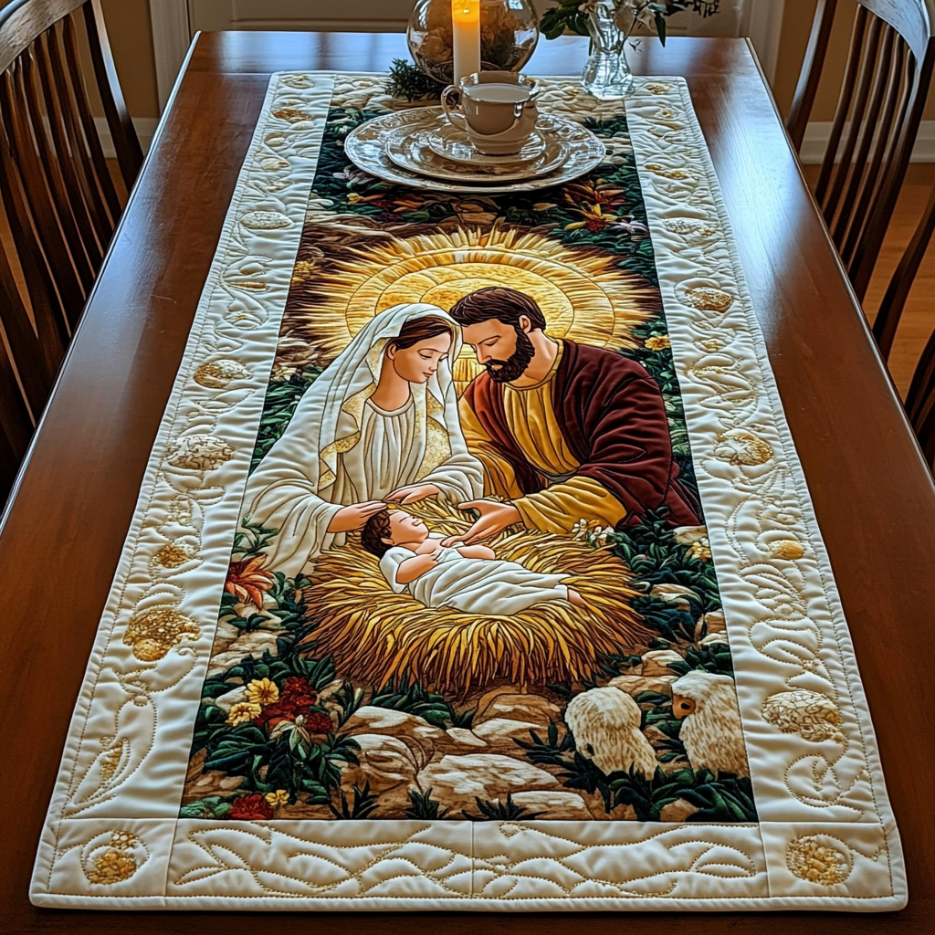 Nativity Scene TAI021024319 Quilted Table Runner – Charming Favor