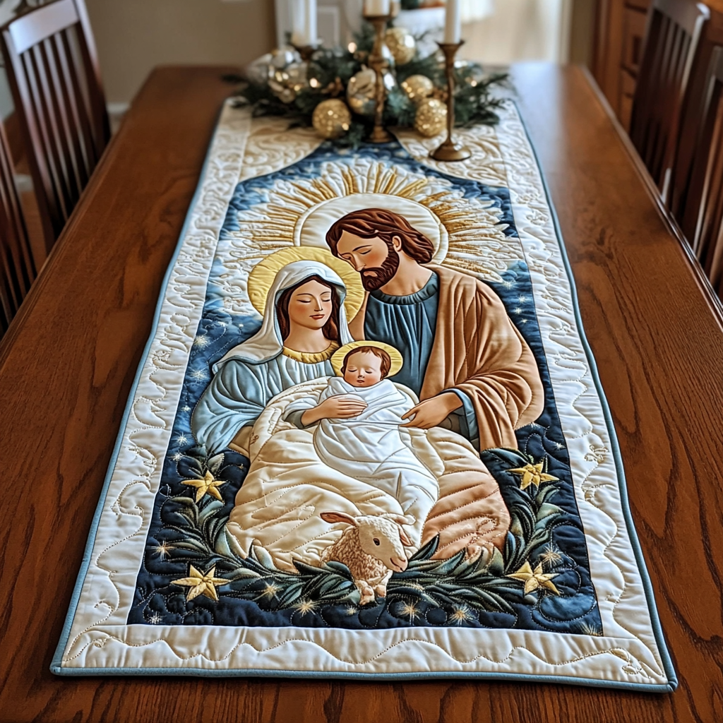 Nativity Scene TAI021024330 Quilted Table Runner – Charming Favor