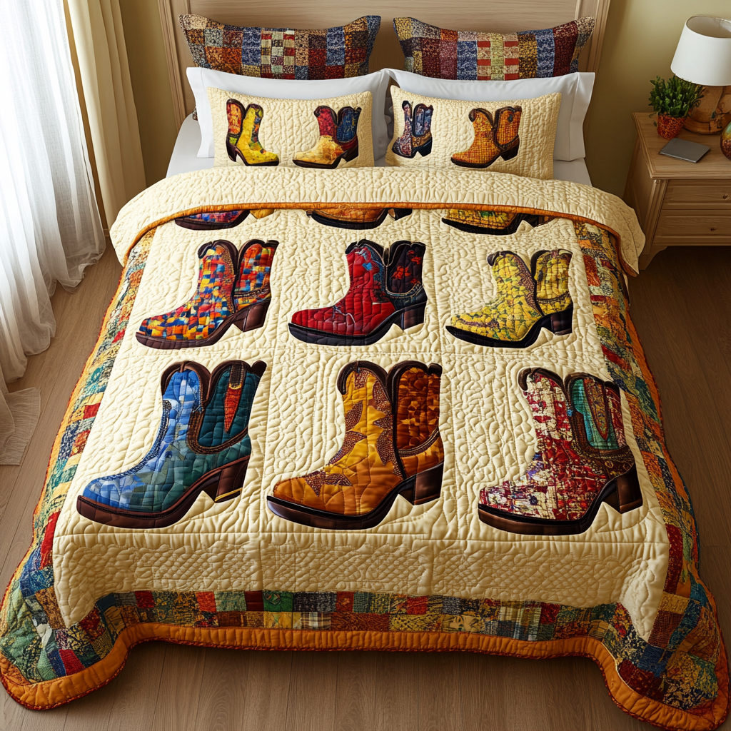 Cowboy Boots DAI280824254 Quilt Bedding Set – Charming Favor