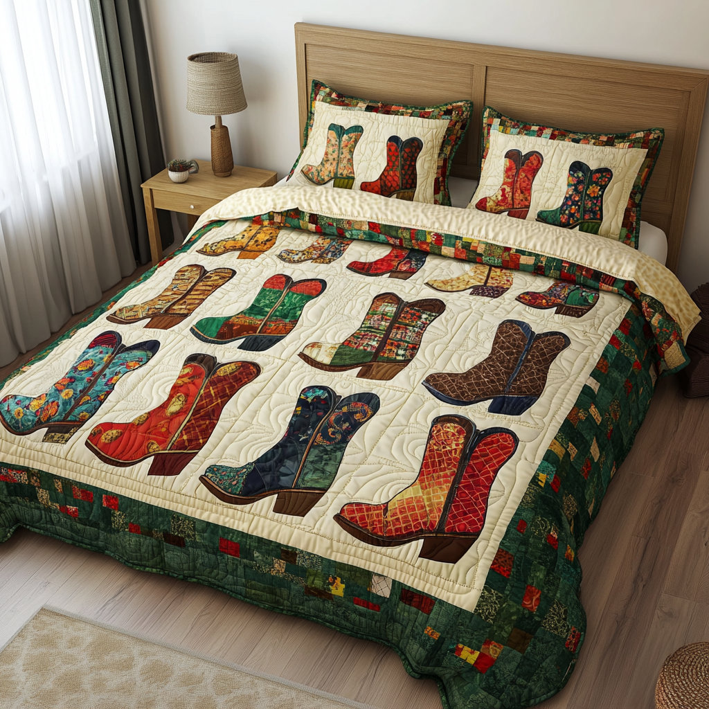 Cowboy Boots DAI280824251 Quilt Bedding Set – Charming Favor