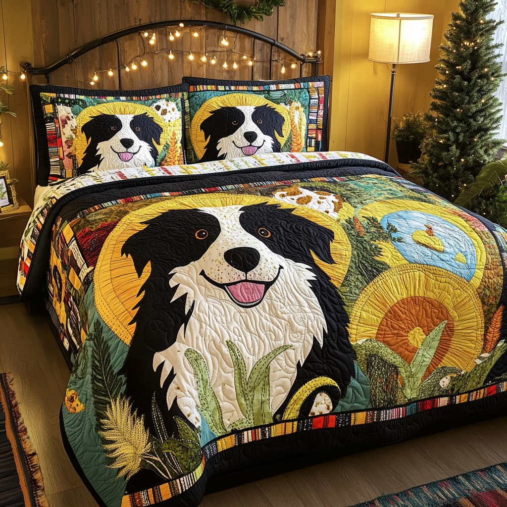 Border Collie TAI181024382 Quilt Bedding Set – Charming Favor
