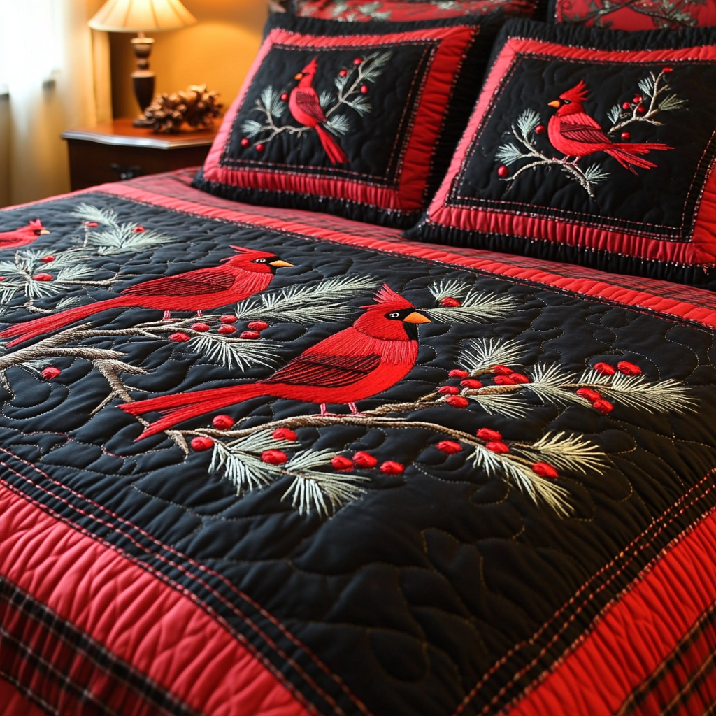 Christmas Cardinal TAI201124131 Quilt Bedding Set – Charming Favor