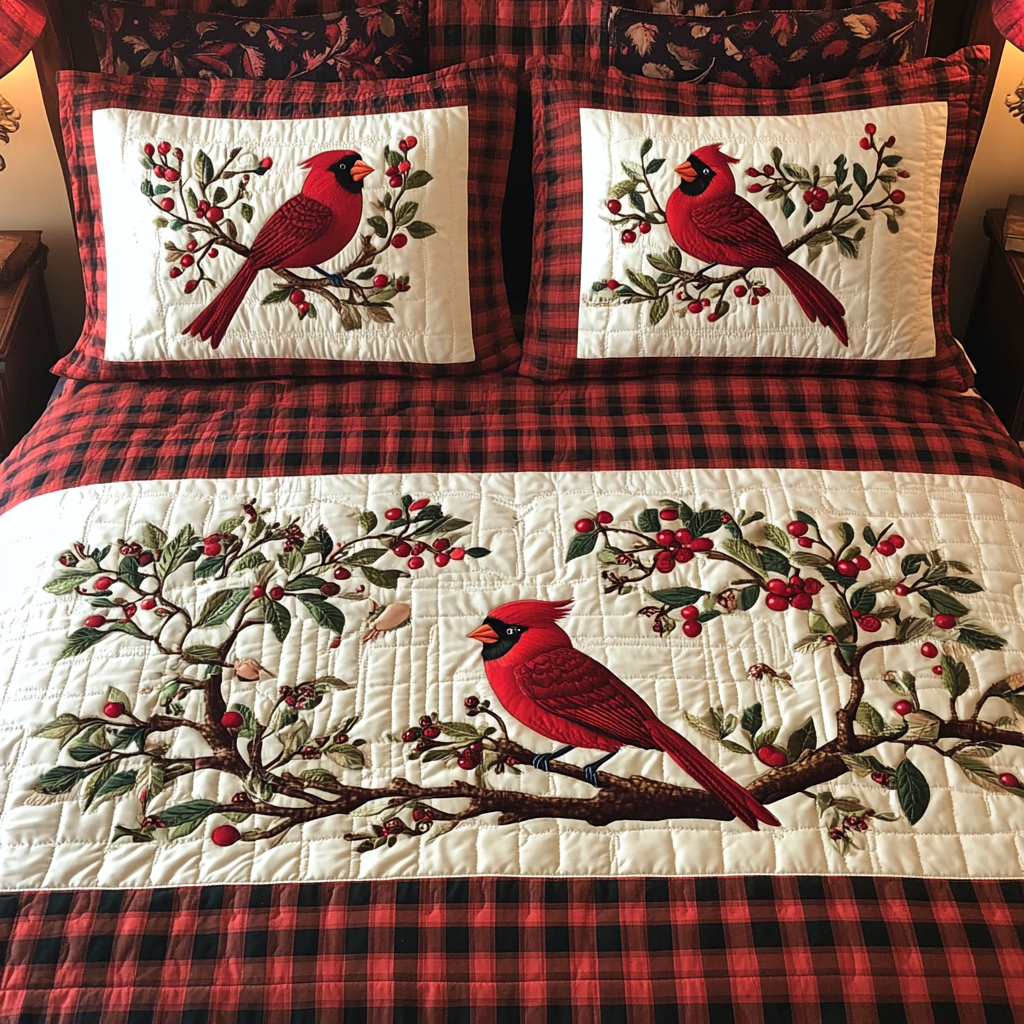Christmas Cardinal TAI181024285 Quilt Bedding Set – Charming Favor