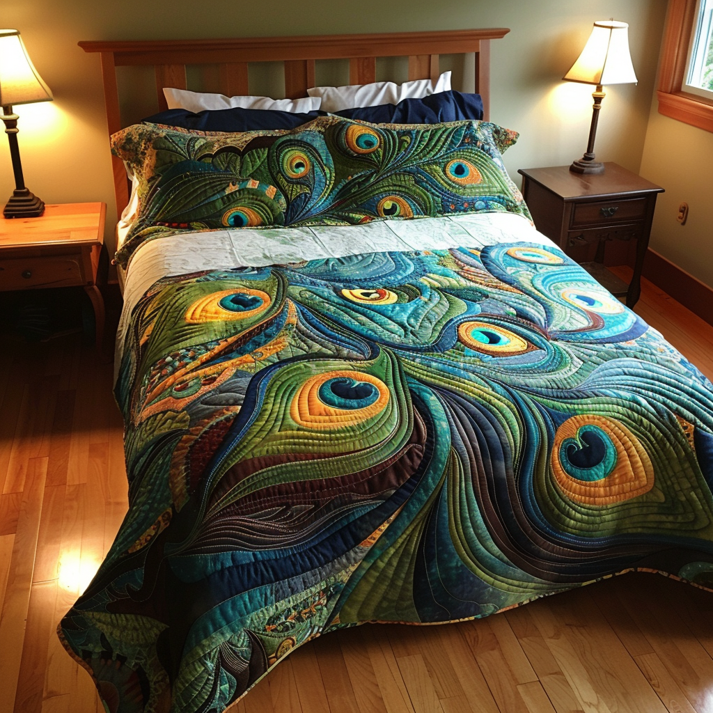 Peacock TAI100724105 Quilt Bedding Set – Charming Favor