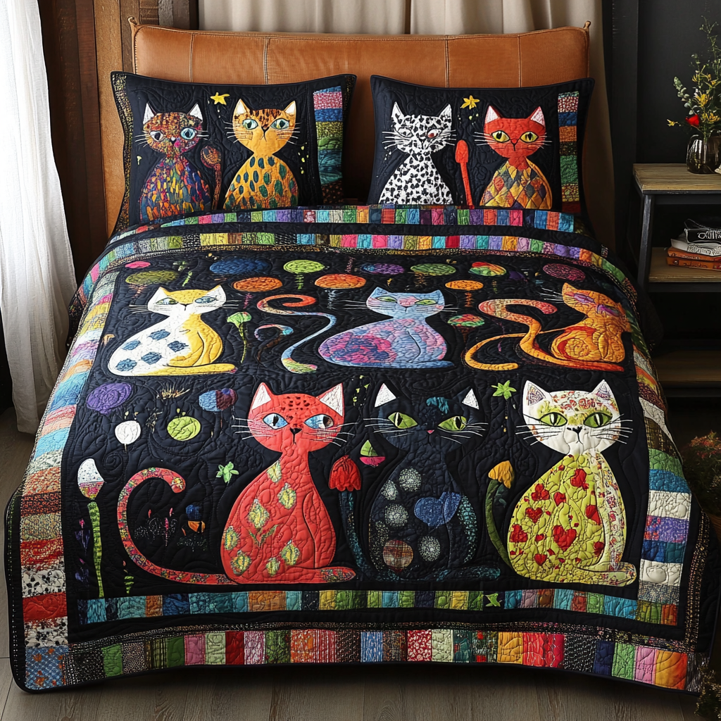 Cats TAI181024242 Quilt Bedding Set – Charming Favor