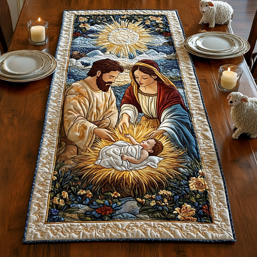 Nativity Scene TAI021024325 Quilted Table Runner – Charming Favor