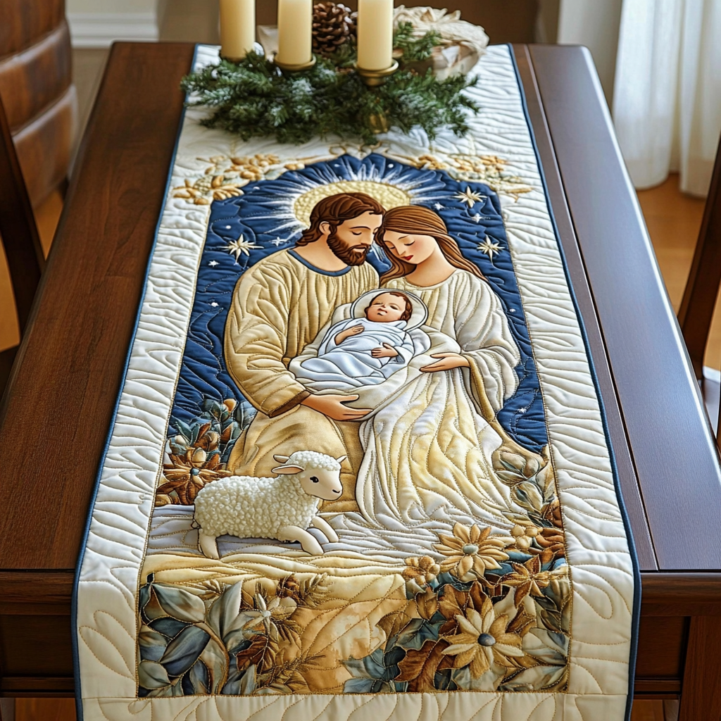 Nativity Scene TAI021024334 Quilted Table Runner – Charming Favor