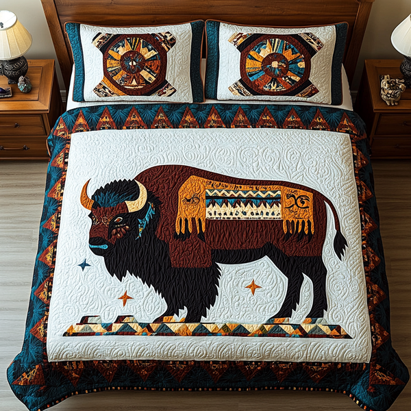 Native American Bison DAI301224245 Quilt Bedding Set – Charming Favor
