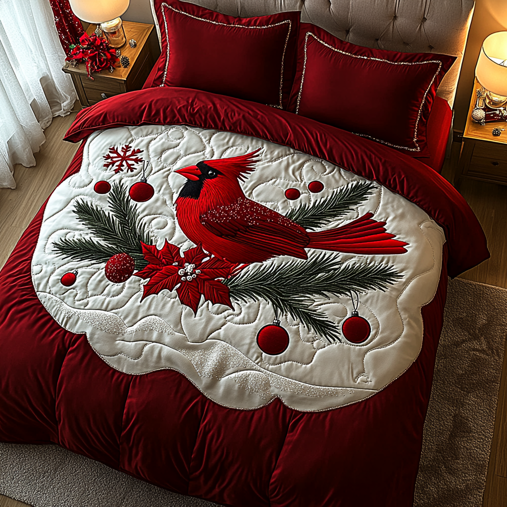 Christmas Cardinal TAI201124247 Quilt Bedding Set – Charming Favor