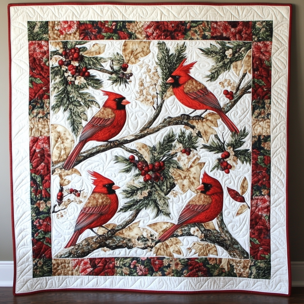 Christmas Cardinal TAI021024054 Quilt Blanket – Charming Favor