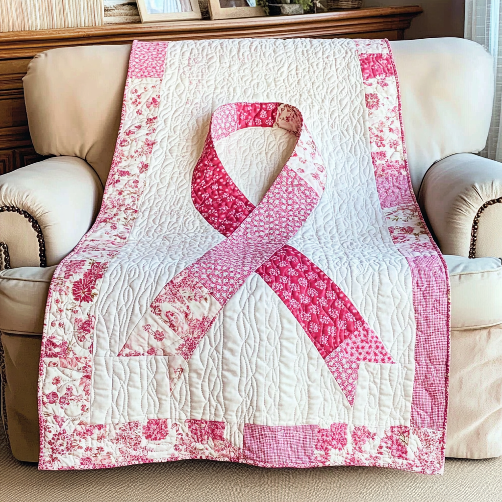 Breast Cancer Ribbon TAI101224193 Quilt Blanket – Charming Favor