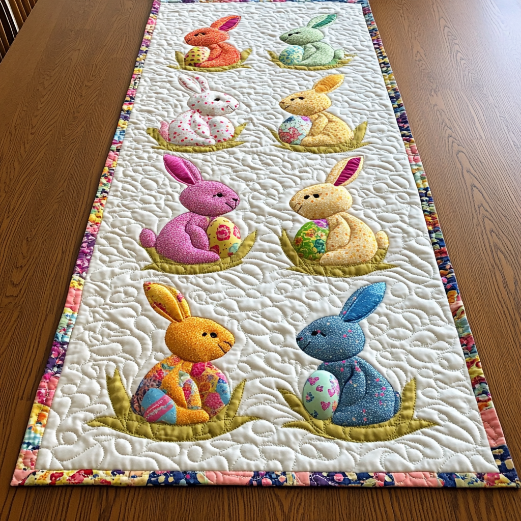 Easter Bunny DAI241224004 Quilted Table Runner – Charming Favor