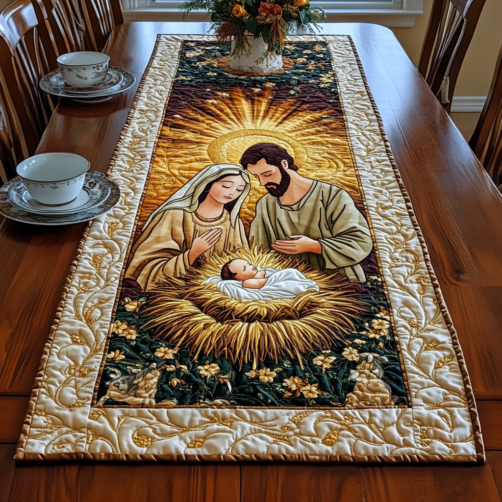 Nativity Scene TAI021024323 Quilted Table Runner – Charming Favor