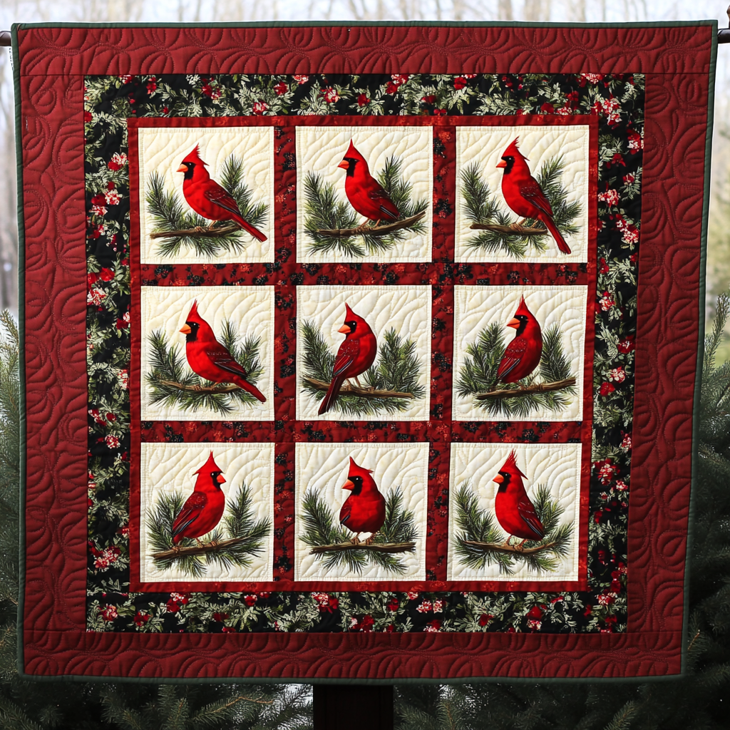 Christmas Cardinal TAI091024070 Quilt Blanket – Charming Favor