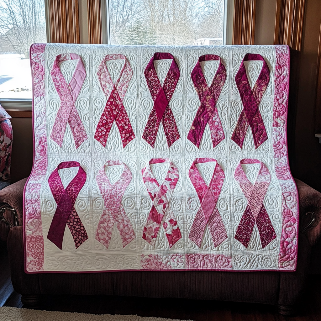 Breast Cancer Ribbon TAI101224181 Quilt Blanket – Charming Favor