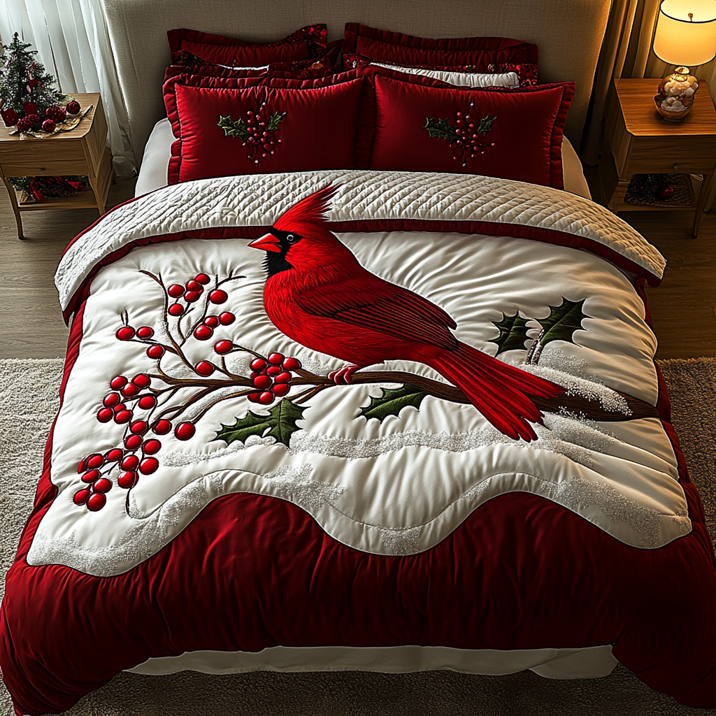 Christmas Cardinal TAI201124294 Quilt Bedding Set – Charming Favor
