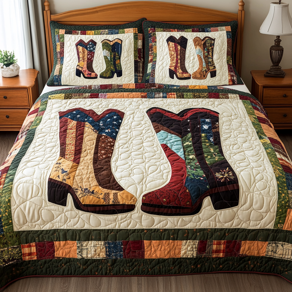 Cowboy Boots DAI280824249 Quilt Bedding Set – Charming Favor