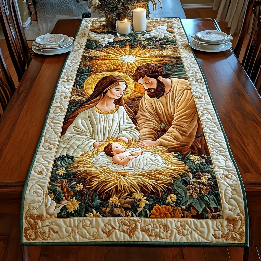 Nativity Scene TAI021024322 Quilted Table Runner – Charming Favor