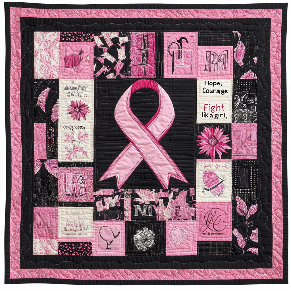 Breast Cancer Ribbon TAI101224127 Quilt Blanket – Charming Favor