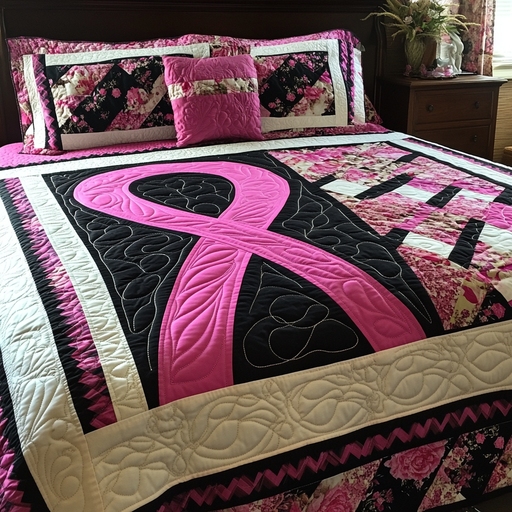 Breast Cancer Ribbon TAI101224286 Quilt Bedding Set – Charming Favor