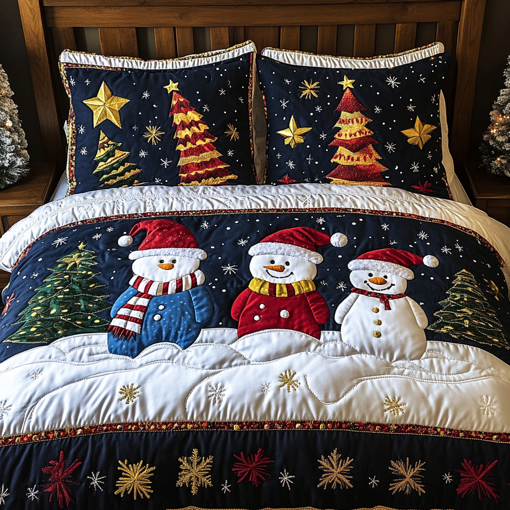 Christmas Snowman TAI061124127 Quilt Bedding Set – Charming Favor