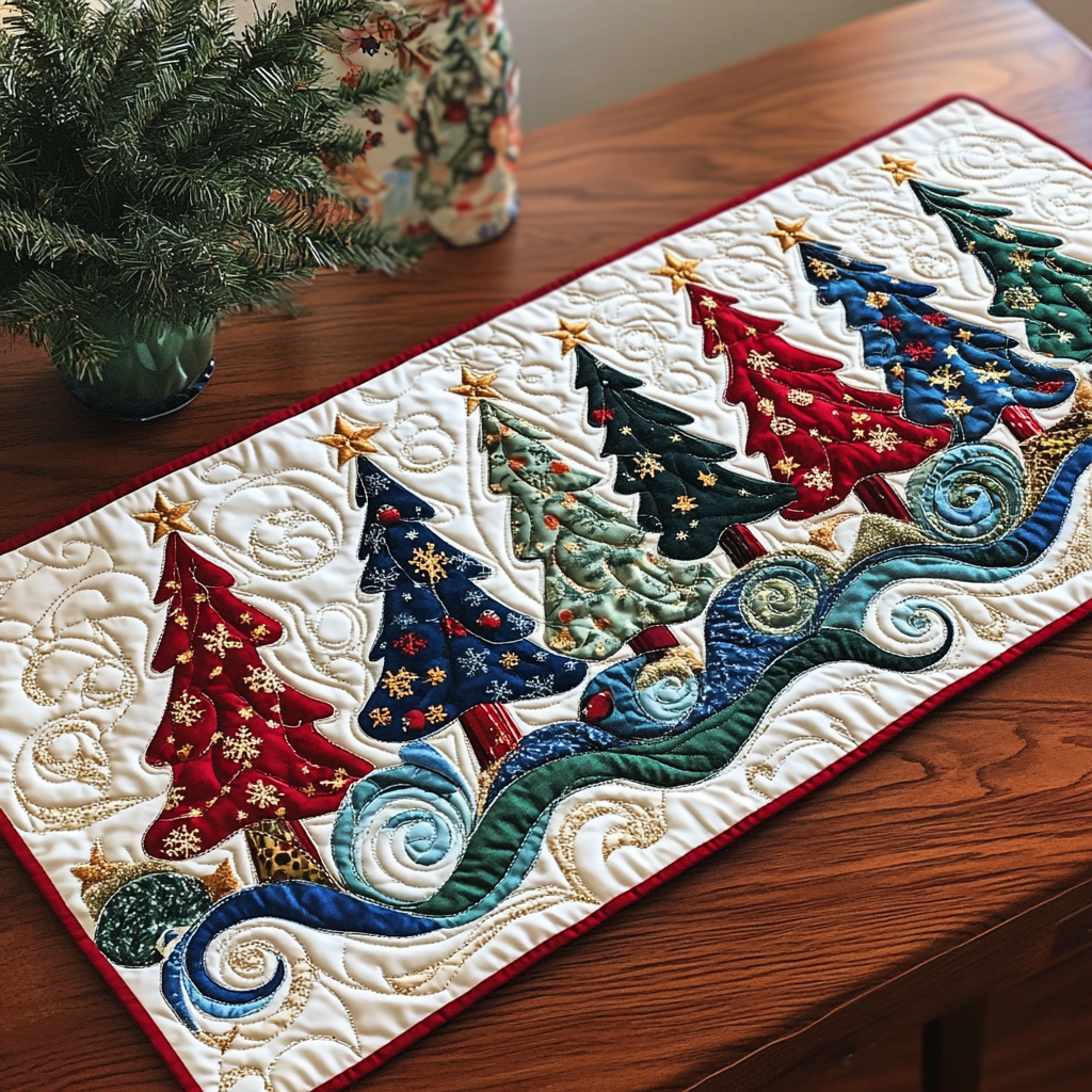 Christmas Tree TAI061124208 Quilted Table Runner – Charming Favor