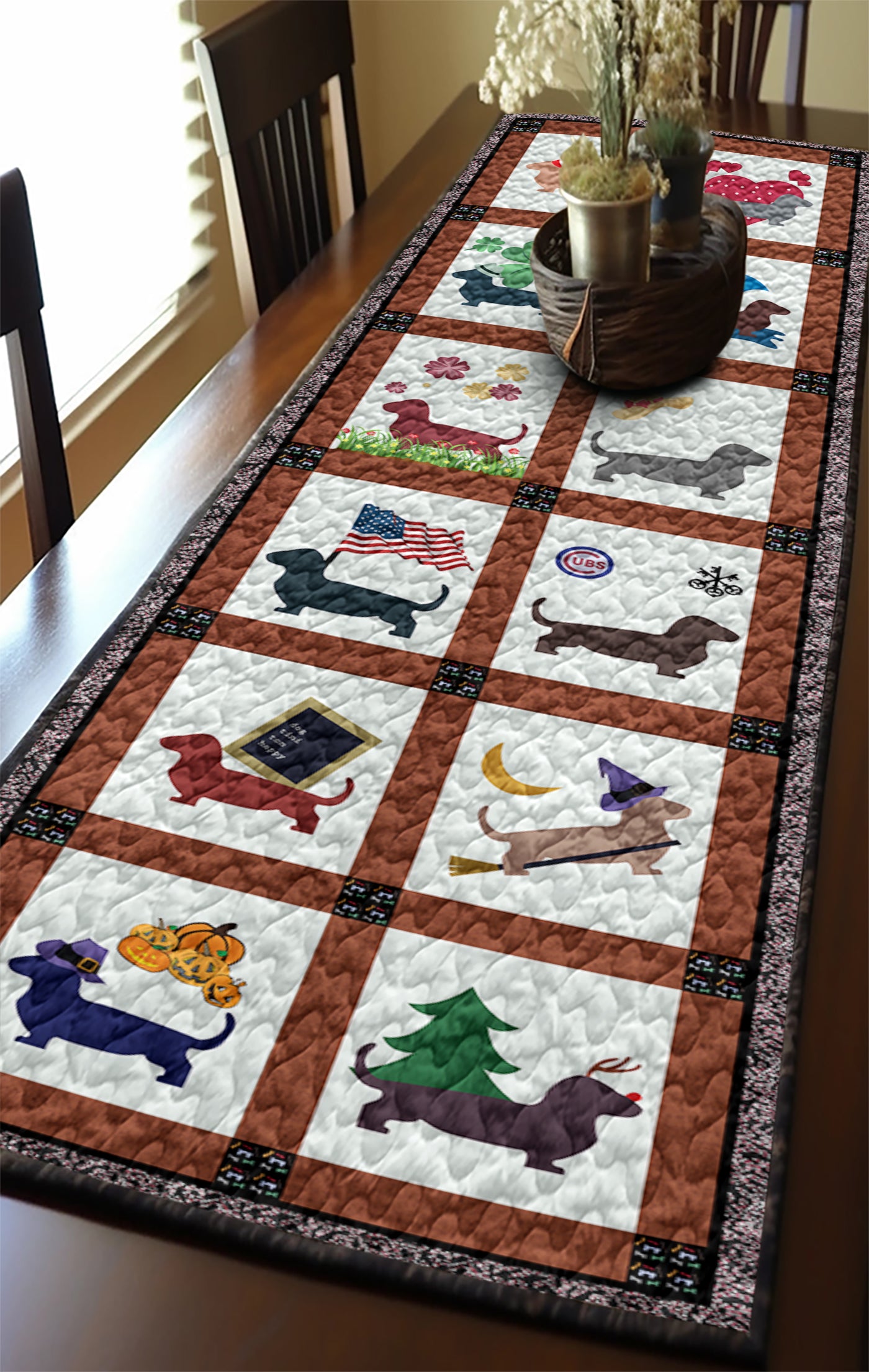 Dog Dachshund TD2709333TR Quilted Table Runner – Charming Favor