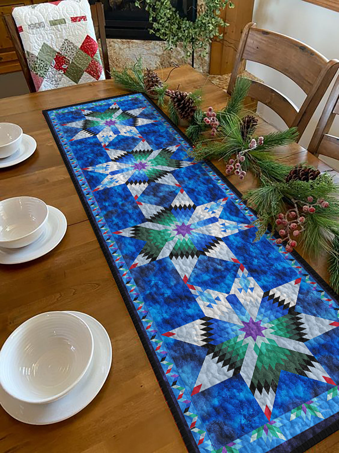 Native American Bird TL260506YTR Quilted Table Runner – Charming Favor