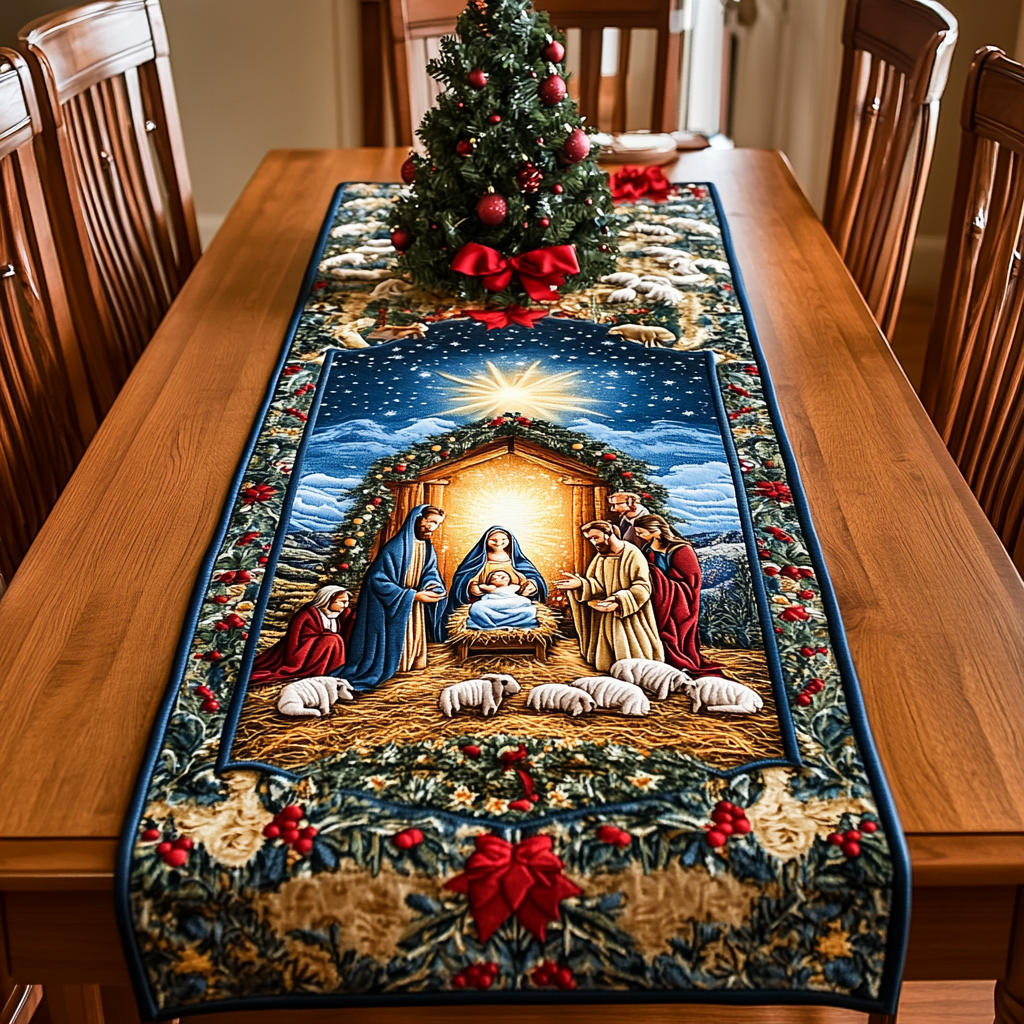 Nativity Scene TAI041124602 Quilted Table Runner – Charming Favor