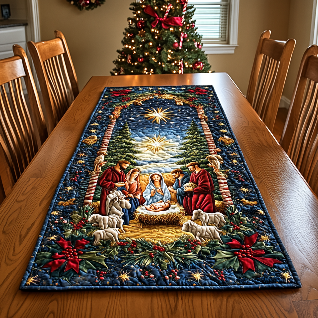 Nativity Scene TAI041124603 Quilted Table Runner – Charming Favor