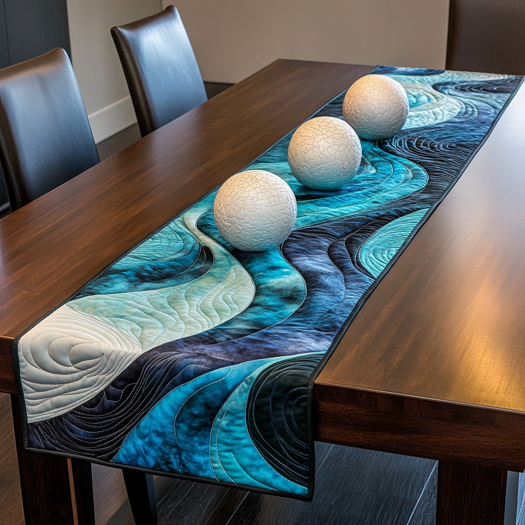 Sea Wave TAI061124187 Quilted Table Runner – Charming Favor