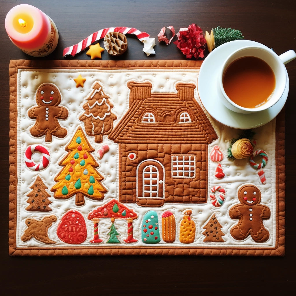 Gingerbread Man TAI260224141 Quilted Placemats – Charming Favor