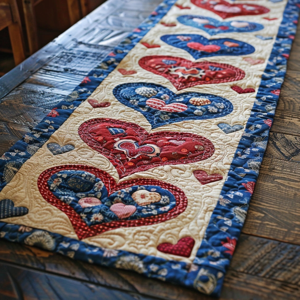 Heart TAI020324080 Quilted Table Runner – Charming Favor