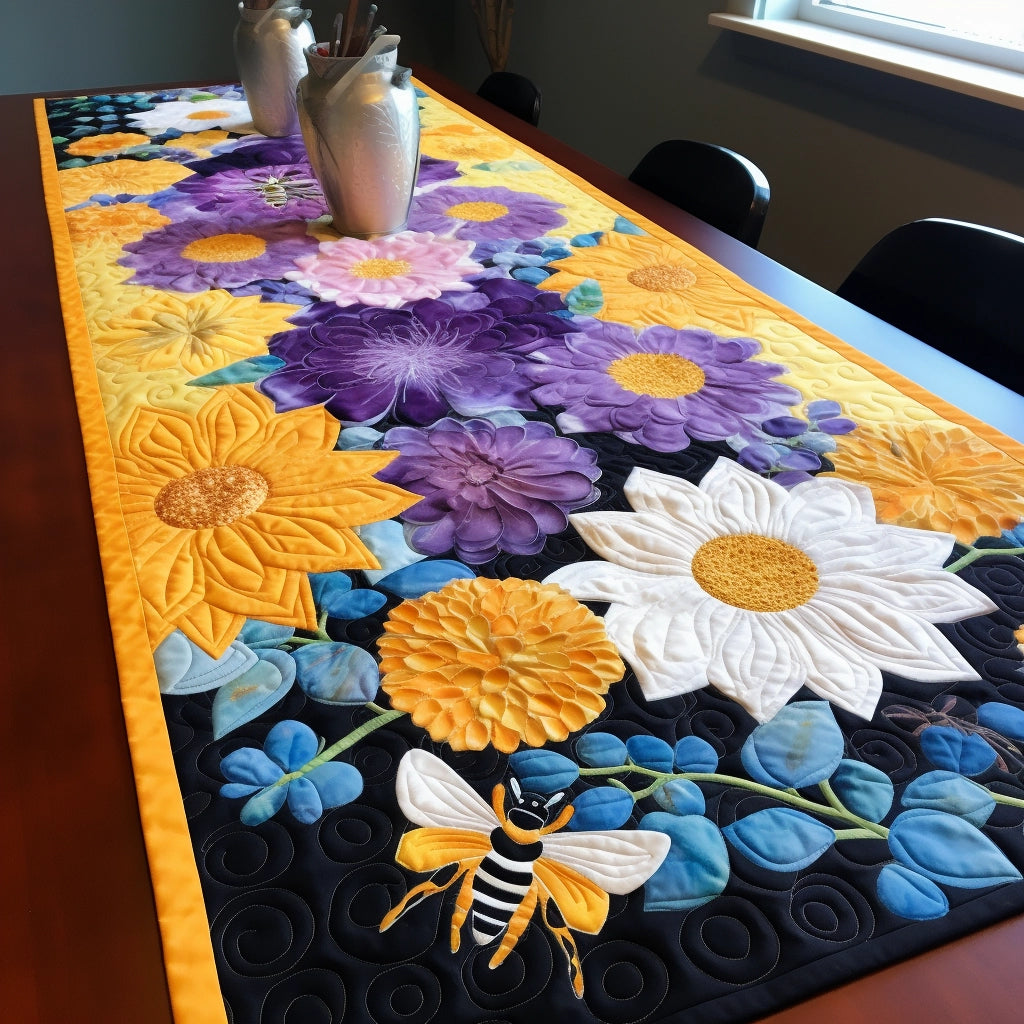 Flower Garden TAI260224354 Quilted Table Runner – Charming Favor