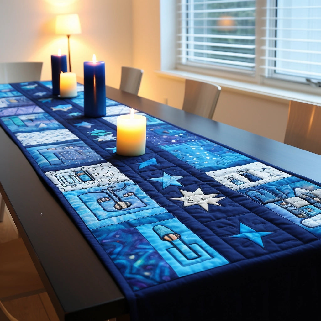 Jewish Hanukkah TAI040124418 Quilted Table Runner – Charming Favor