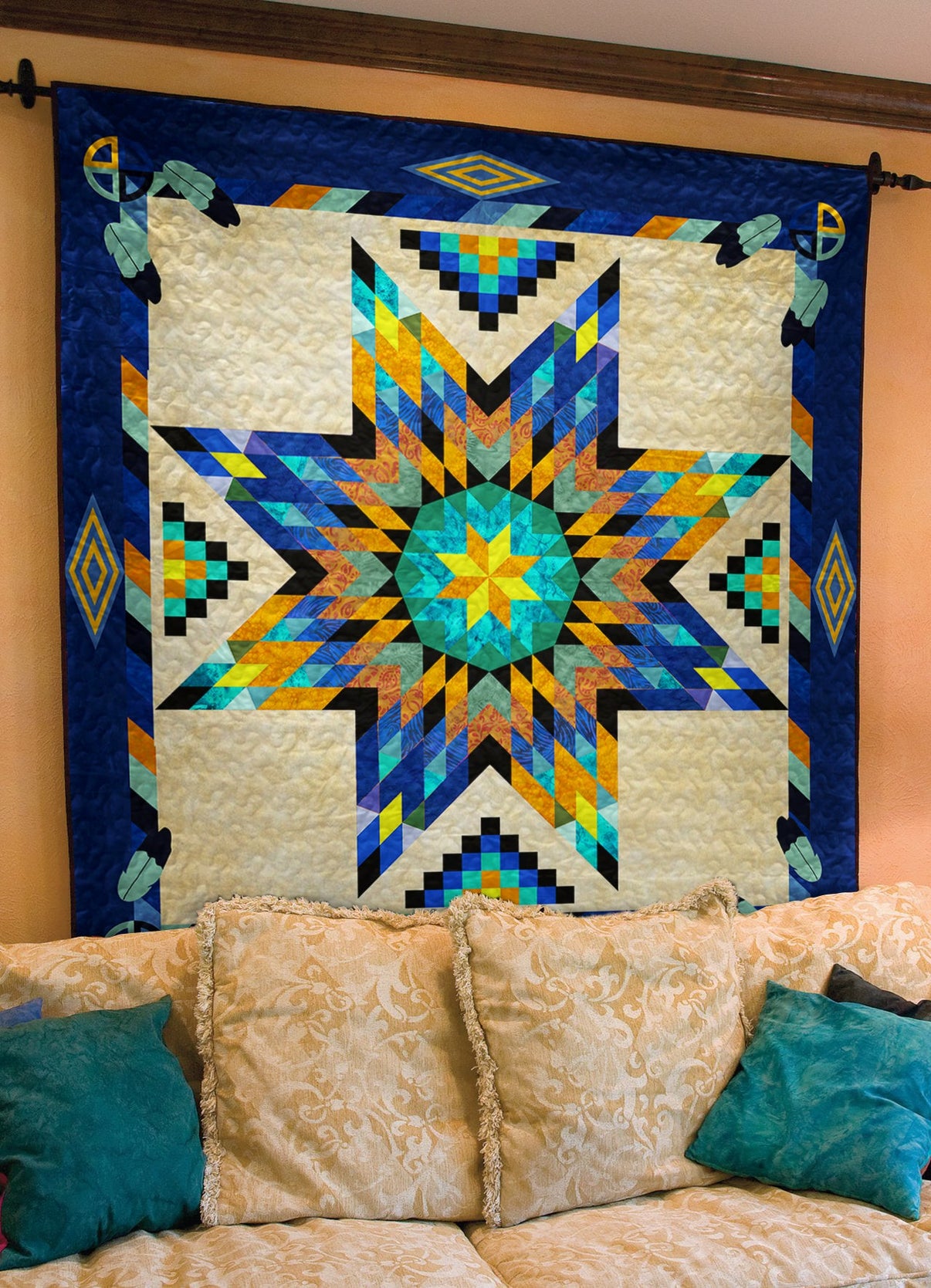 Native American Star Quilt Blanket TL08032303BL – Charming Favor