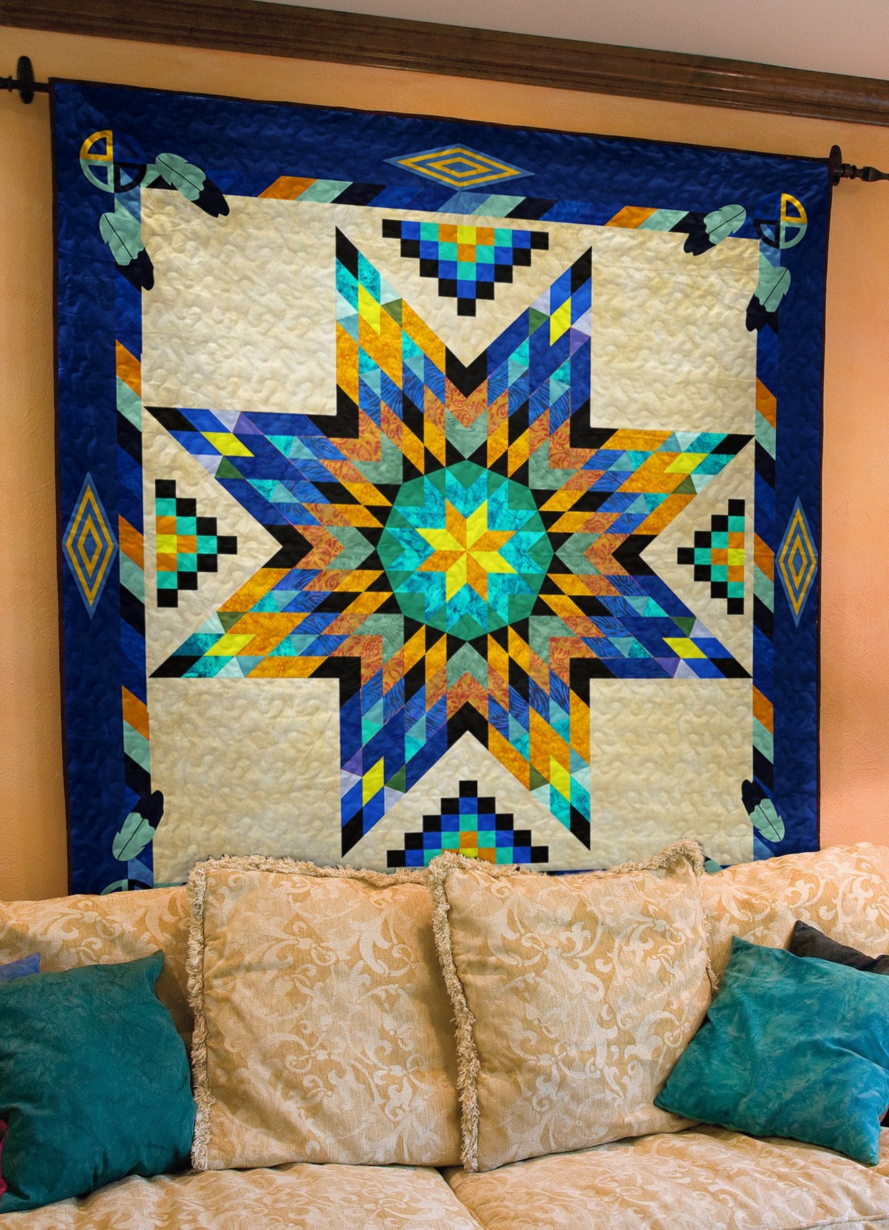 Native American Star Quilt Blanket TL08032303BL – Charming Favor