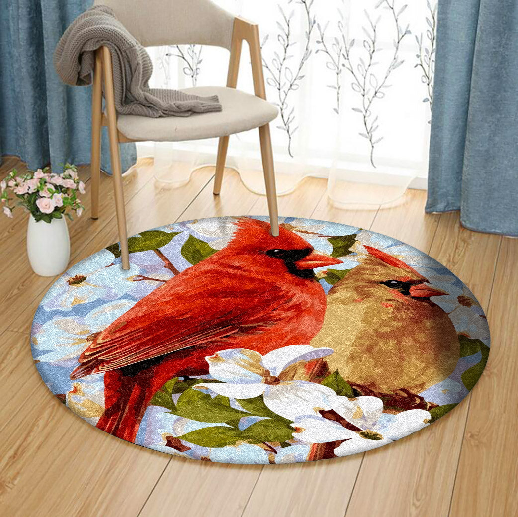 Cardinal Bird DP160809RR Round Area Rug – Charming Favor