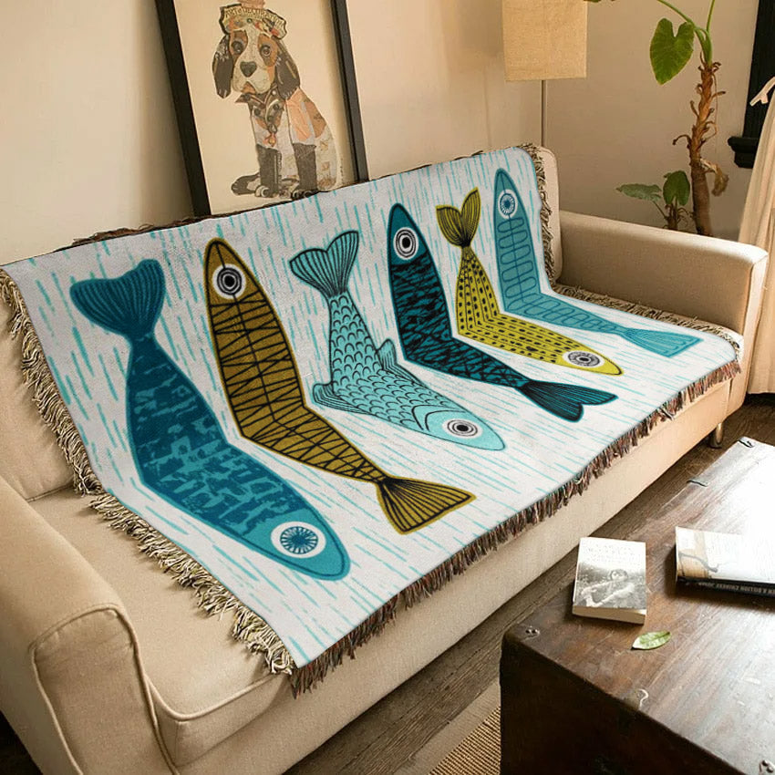 Fish DD111076S Throw Blankets For Sofa – Charming Favor