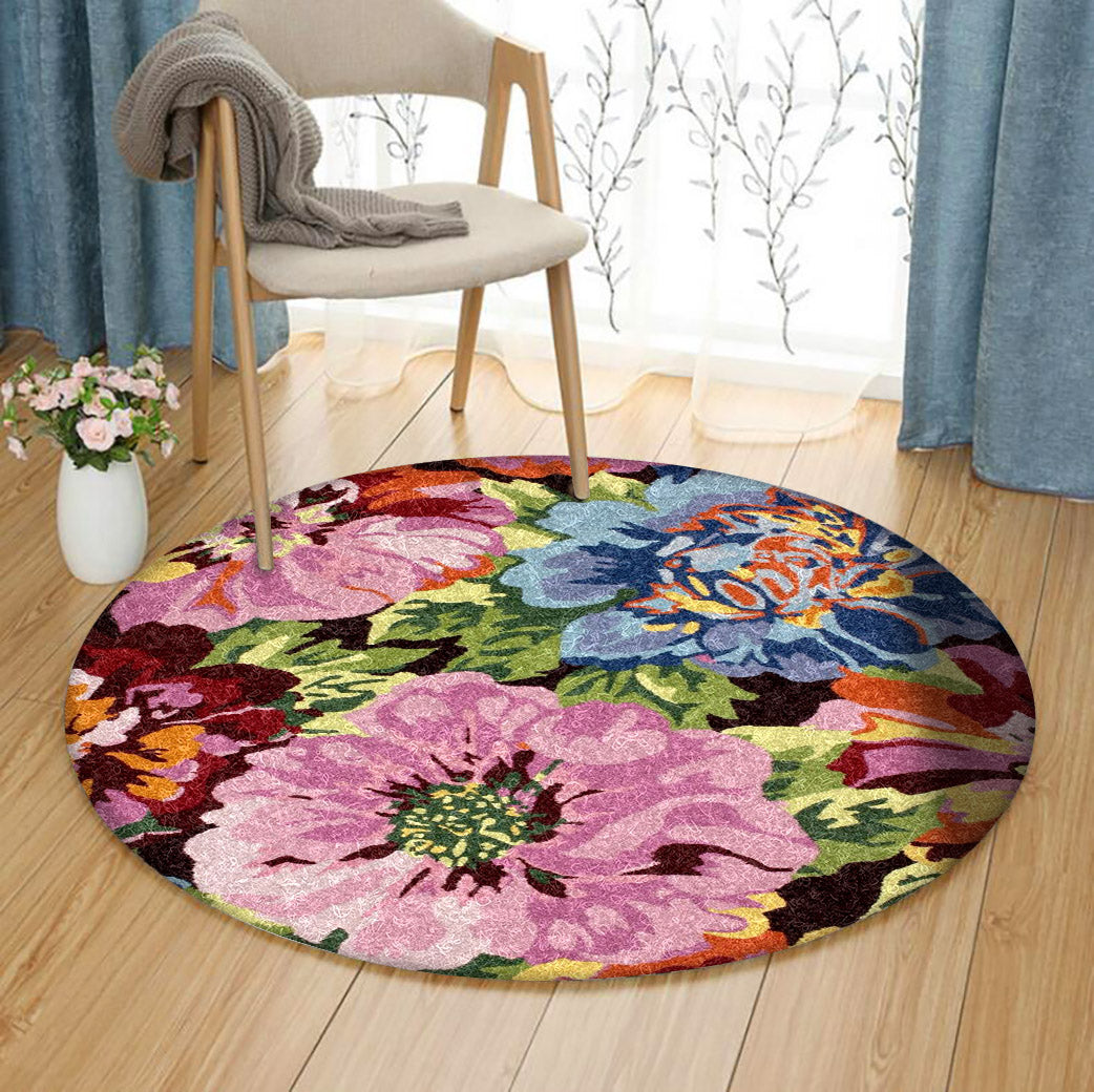 Flower HM240932TM Round Area Rug – Charming Favor