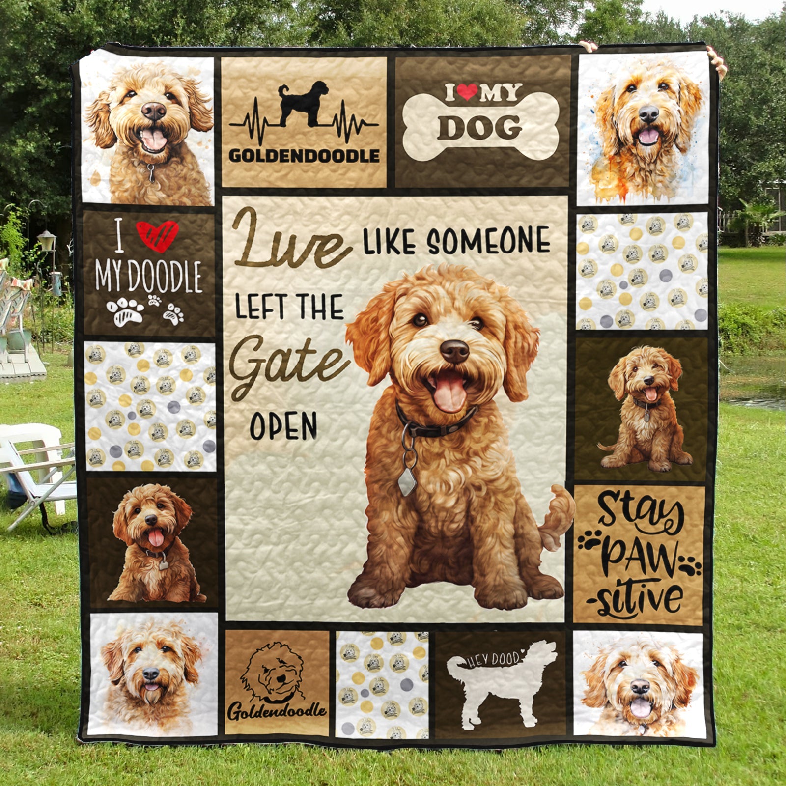 Goldendoodle Dog CL30100030MDQ Art Quilt – Charming Favor
